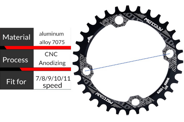 Narrow Wide Chainrings 104BCT 32T to 38T Cogs- Adsports NZ
