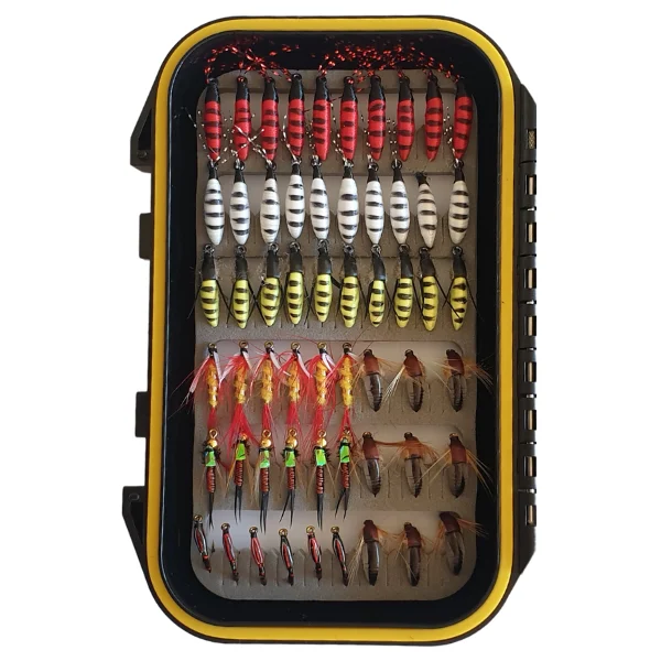 Fly Fishing Mega Set 117 Flies with Tackle Box Suckerme SMFS177
